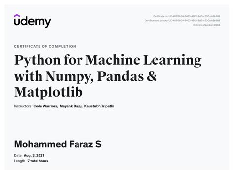 Mohammad Faraz On Linkedin Completed Python Numpy Pandas Matplotlib