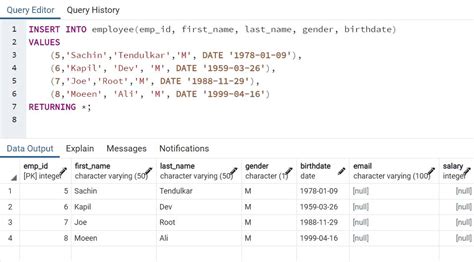 Insert Data Into A Table In Postgresql