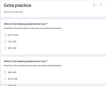 FREEBIE Comparing Fractions For Google Classroom Distance Learning