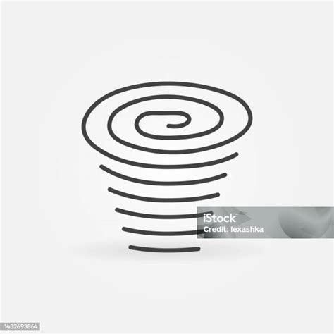 토네이도 선형 아이콘입니다 사이클론 또는 스톰 벡터 윤곽선 기호 개념에 대한 스톡 벡터 아트 및 기타 이미지 개념 그리기