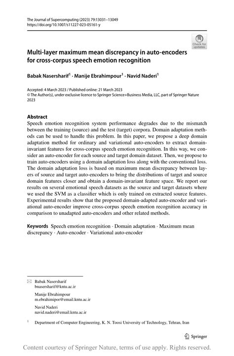 Multi Layer Maximum Mean Discrepancy In Auto Encoders For Cross Corpus Speech Emotion