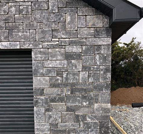 Yellow Limestone Dry Stack Cladding Slate Wall