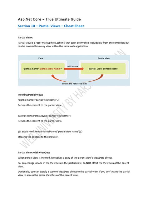 Cheat Sheet Section 10 Aspnet Core Pdf