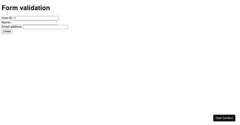 Form Validation Codesandbox