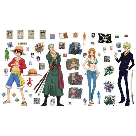 One Piece Anime Straw Hat Crew Peel And Stick Wall Decals