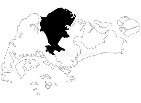 Map Of North West Cdc Districts In Singapore Country On White Background Single Cdc Districts