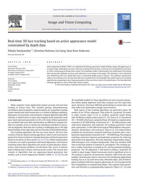 Pdf Real Time 3d Face Tracking Based On Active Appearance Model Constrained By Depth Data