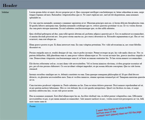 Html Sidebar And Sticky Footer Stack Overflow