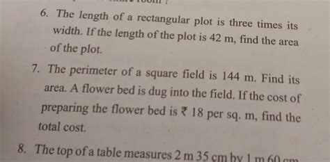 The Length Of A Rectangular Plot Is Three Times Its Width If The Length
