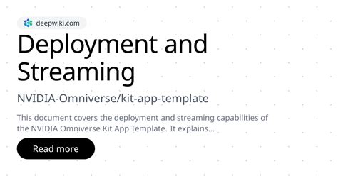 Deployment And Streaming Nvidia Omniversekit App Template Deepwiki