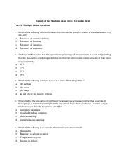 Sample Of The Midterm Exam With A Formulae Sheet Pdf Sample Of The Midterm Exam With A