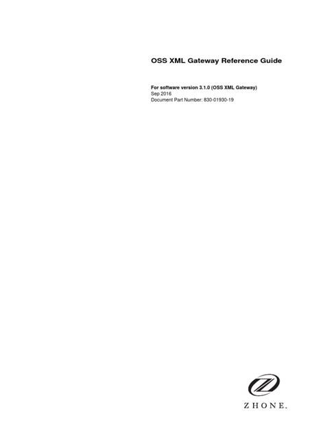 Zms Oss Xml Gateway 310115 Reference Guide Pdf Operating System