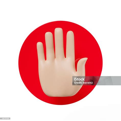 손 정지 기호가 있는 빨간색 도로 표지판 3d를 중지합니다 교통 정지 위험한 표지판 3d 렌더링 일러스트레이션 3차원 형태에 대한 스톡 사진 및 기타 이미지 Istock