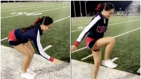 This Viral Video Of A Cheerleader Stepping Over An Invisible Box Has