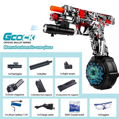 자동 슈팅 스플래터 볼 에어소프트 전기 장난감 총 워터 비즈 무기 권총 야외 스포츠 젤 블래스터 건 2 In 1 신제품