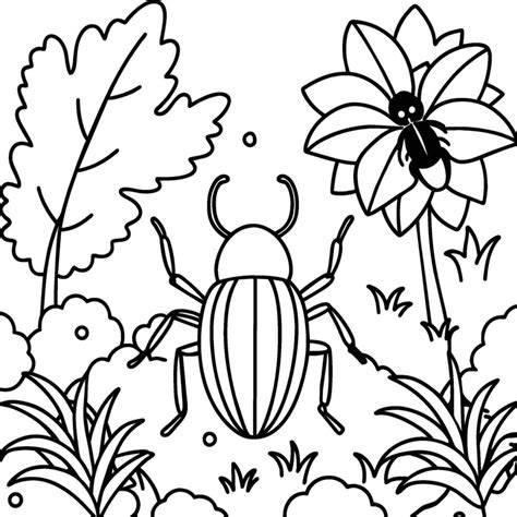 Beetle Bug Coloring Pages Beetle Bug Outline For Coloring Book Insect