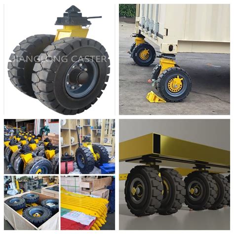 22 9000kgs Heavy Duty Solid Rubber Shipping Container Wheels Caster