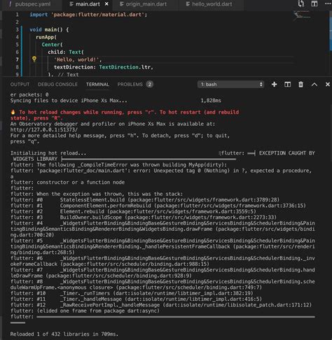 Flutter Package Flutter Doc Main Dart Error Unexpected Tag 0