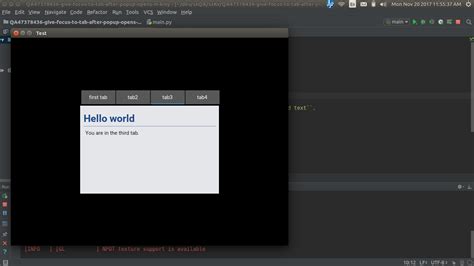 Python Give Focus To Tab After Popup Opens In Kivy Stack Overflow