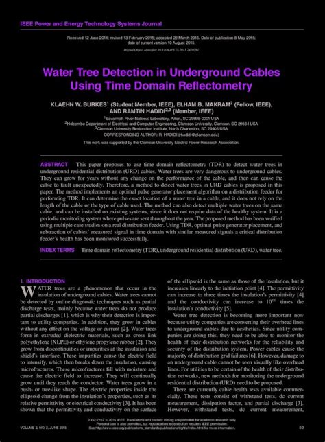 PDF Water Tree Detection In Underground Cables DOKUMEN TIPS