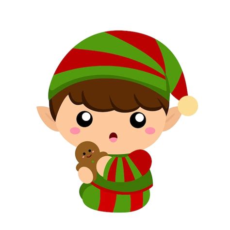 Premium Vector Cute Fantasy Christmas Elf Illustration Vector Clipart