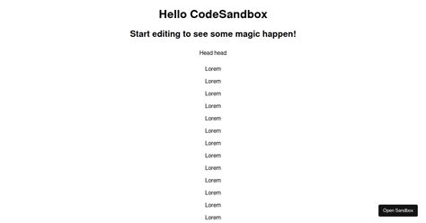 Sticky Div Codesandbox