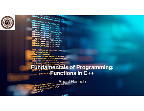 Lec 24 Fundamentals Of Programming Functions In C Abdul Haseeb 1