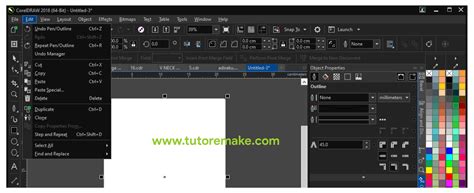 MENU EDIT COREL DRAW TUTOR REMAKE