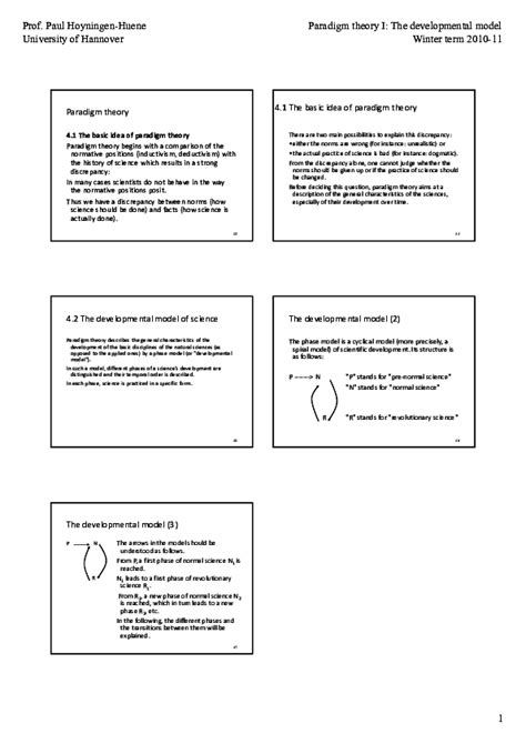 Pdf Kuhns Paradigm Theory I The Developmental Model 2010