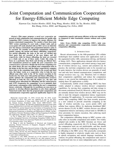 Pdf Joint Computation And Communication Cooperation For Energy