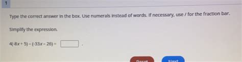 Solved 1 Type The Correct Answer In The Box Use Numerals Instead Of