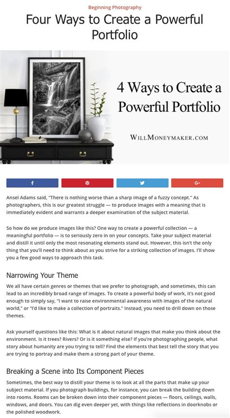 Four Ways To Create A Powerful Portfolio Creating A Portfolio Photography Projects Portfolio