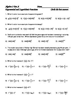 Exponential And Logarithmic Functions By Lisa Jones TpT