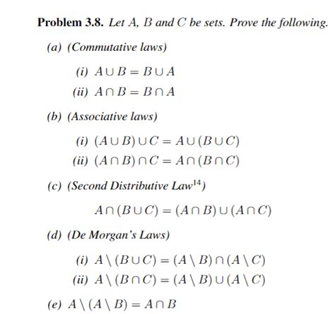 Solved Problem 3 8 Let A B And C Be Sets Prove The Chegg Com