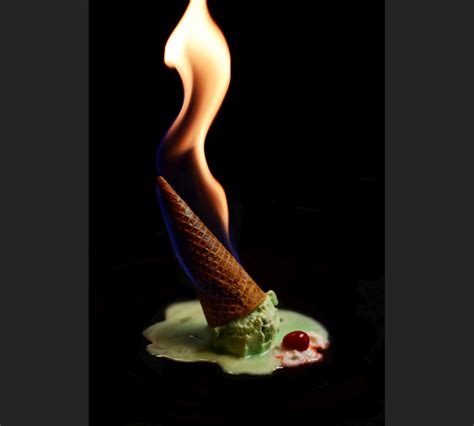 A Burning Ice Cream Cone Illustrates Opposites And Irony The Cone Was