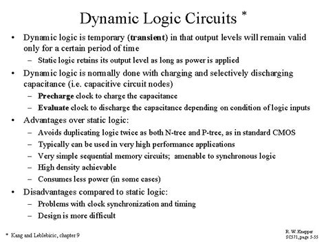 Dynamic Logic Circuits Dynamic Logic Is Temporary Transient