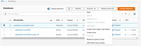 Create An Aurora Read Replica For An Rds Instance Step By Step