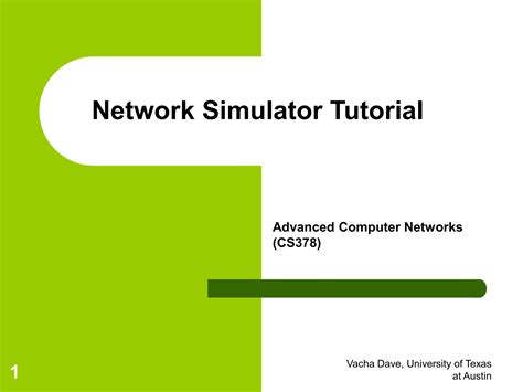 Ns2 Overview Network Simulator Tutorial Ppt