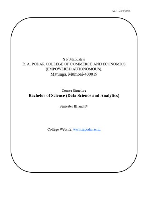 Sybsc Dsanda Sem Iii And Iv Nep Syllabus 2025 26 Pdf Matrix