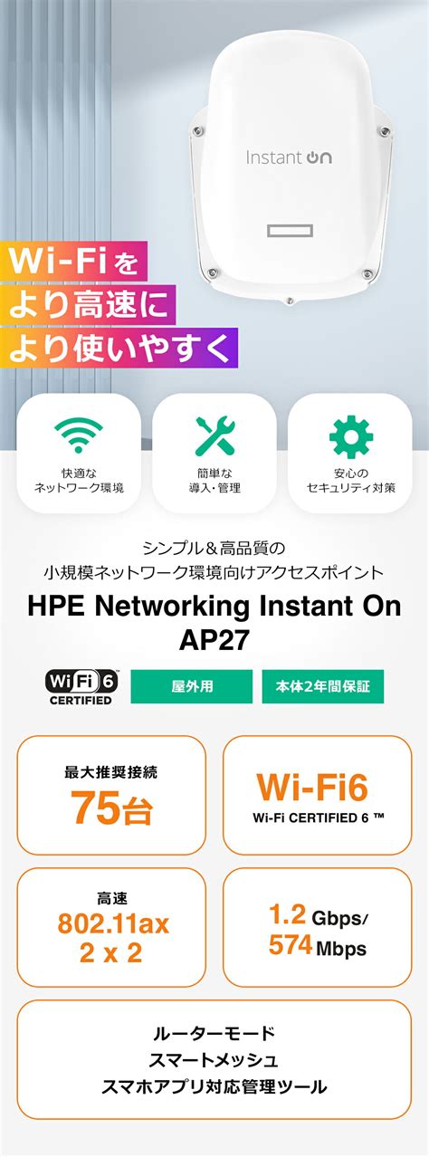 【楽天市場】【公式】hpe networking instant on ap27 jp psu bundle [ アルバ hpe wifi