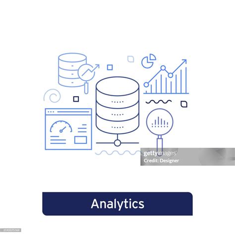 data analytics concept vector illustration editable stroke vector