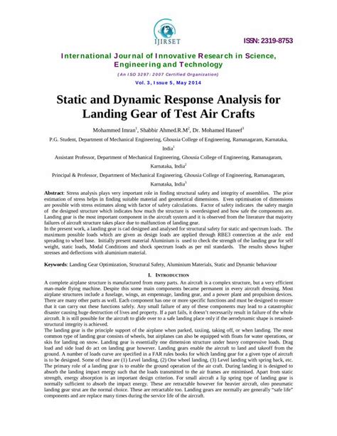 Pdf Static And Dynamic Response Analysis For Landing Gear · Pdf