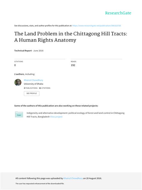 2016 s halim and k chowdhury land problem in cht human rights anatomy pdf
