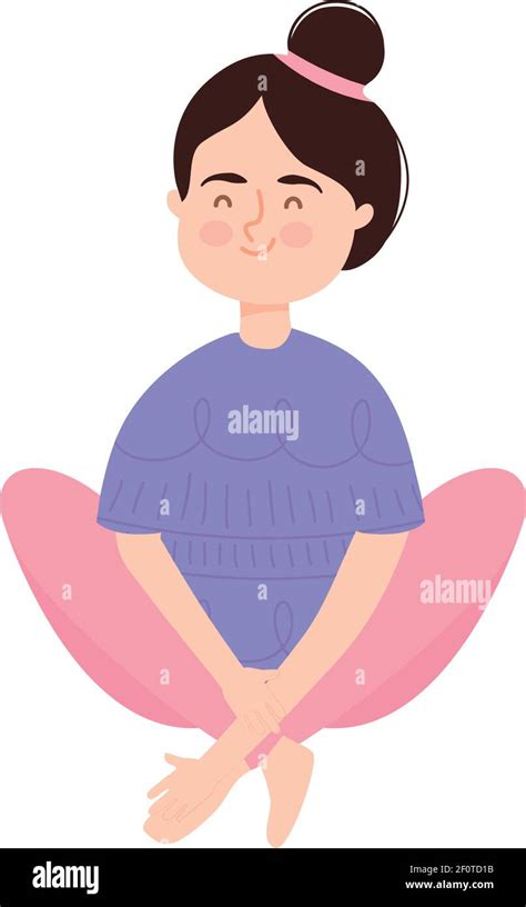 Girl Sitting With Crossed Legs Stock Vector Image Art Alamy