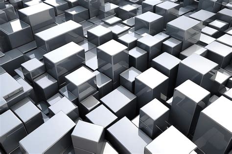 premium photo metallic gray three dimensional rectangular shapes