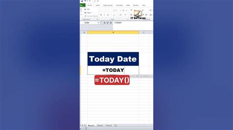 Today Function In Excel 🔥 Excel For Fresher Excel Exceltips