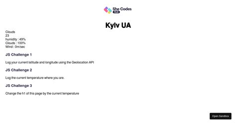 Javascript Geolocation Api Forked Codesandbox