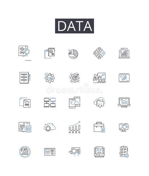 Data Line Icons Collection Information Facts Figures Stats Records Details Intelligence