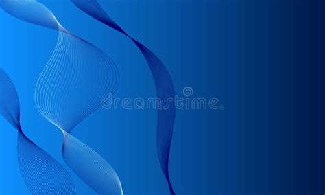Abstract Blue Smooth Lines Wave Curve With Soft Gradient Background