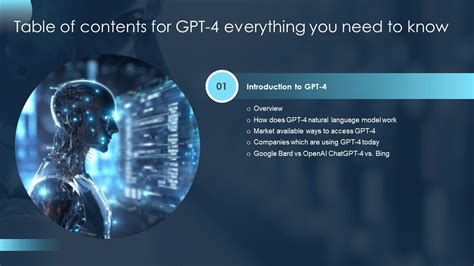 table of contents gpt 4 everything you need to know chatgpt ss v ppt slide